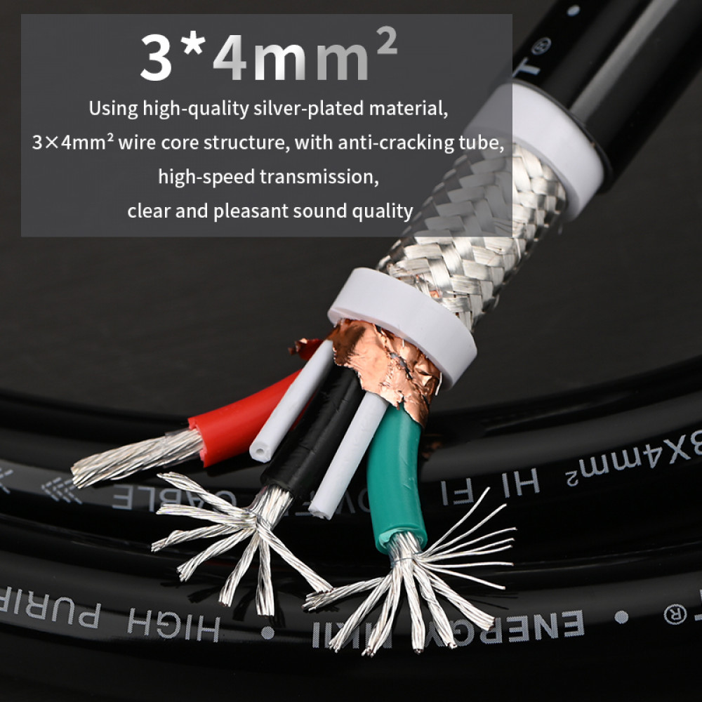 MKII High-power OCC 5N Silver-plated Audio Power Cable Bulk Cable 3 ...