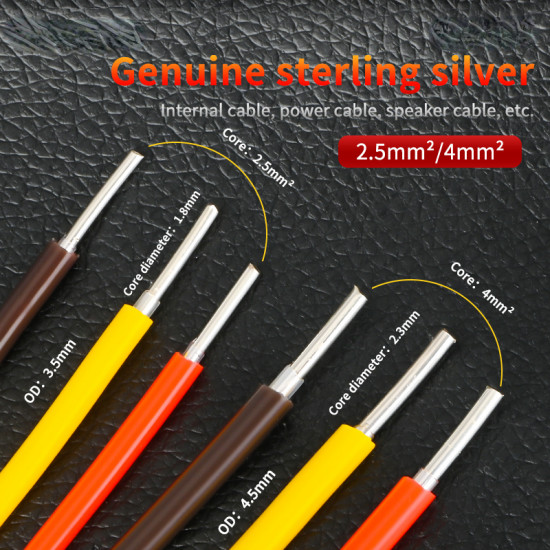 Hifi Machine Inner Line 6N Pure Silver 2.5mm² 4mm² 13Awg or 11Awg DIY ...