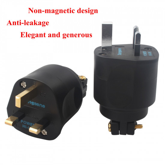 UK Standard Gold-plated Male Audio Power Cord DIY Plug