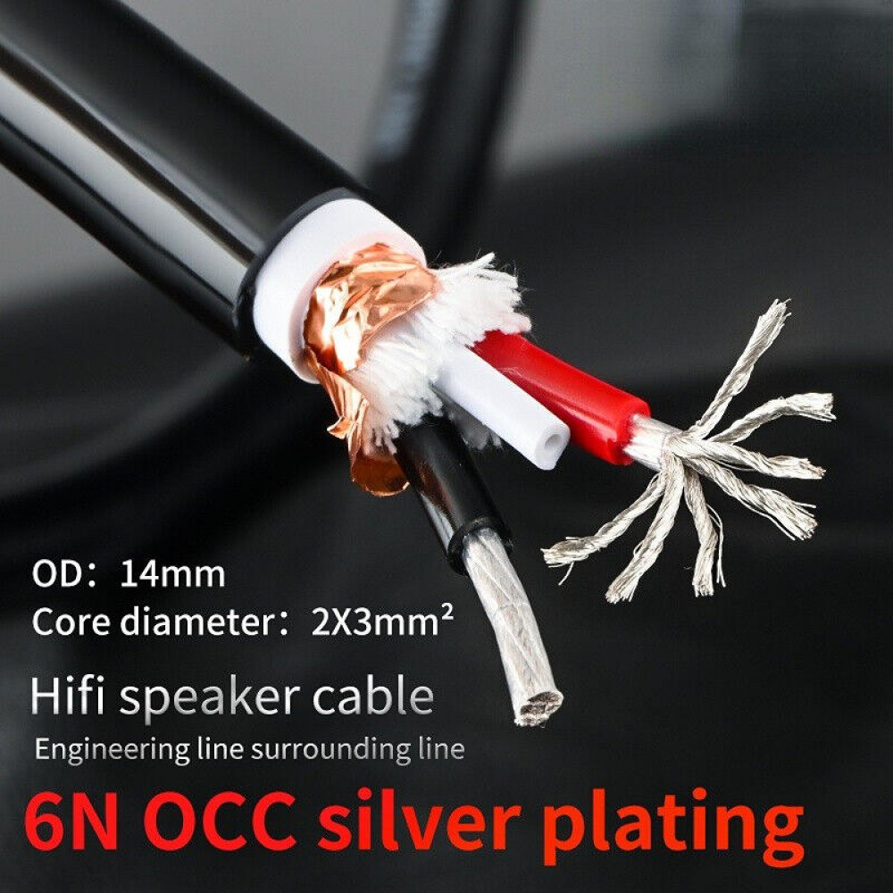 6N Pure Copper OCC Silver Plated Speaker Cable