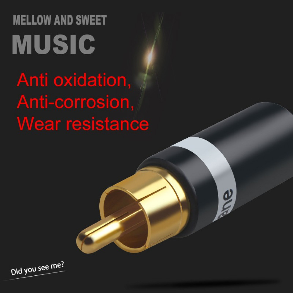 4Pcs DIY Gold-plated Copper Male RCA Plug