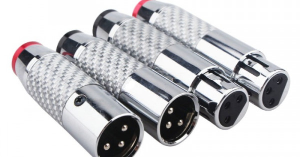 Rhodium Plated Carbon Fiber DIY XLR Plug