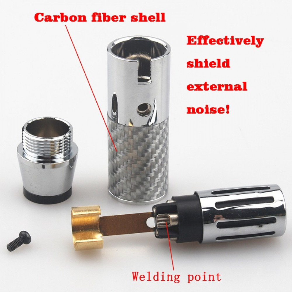 Rhodium Plated Carbon Fiber DIY XLR Plug
