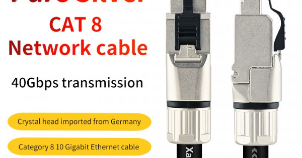 Pure Silver Cat 8 Network Cable