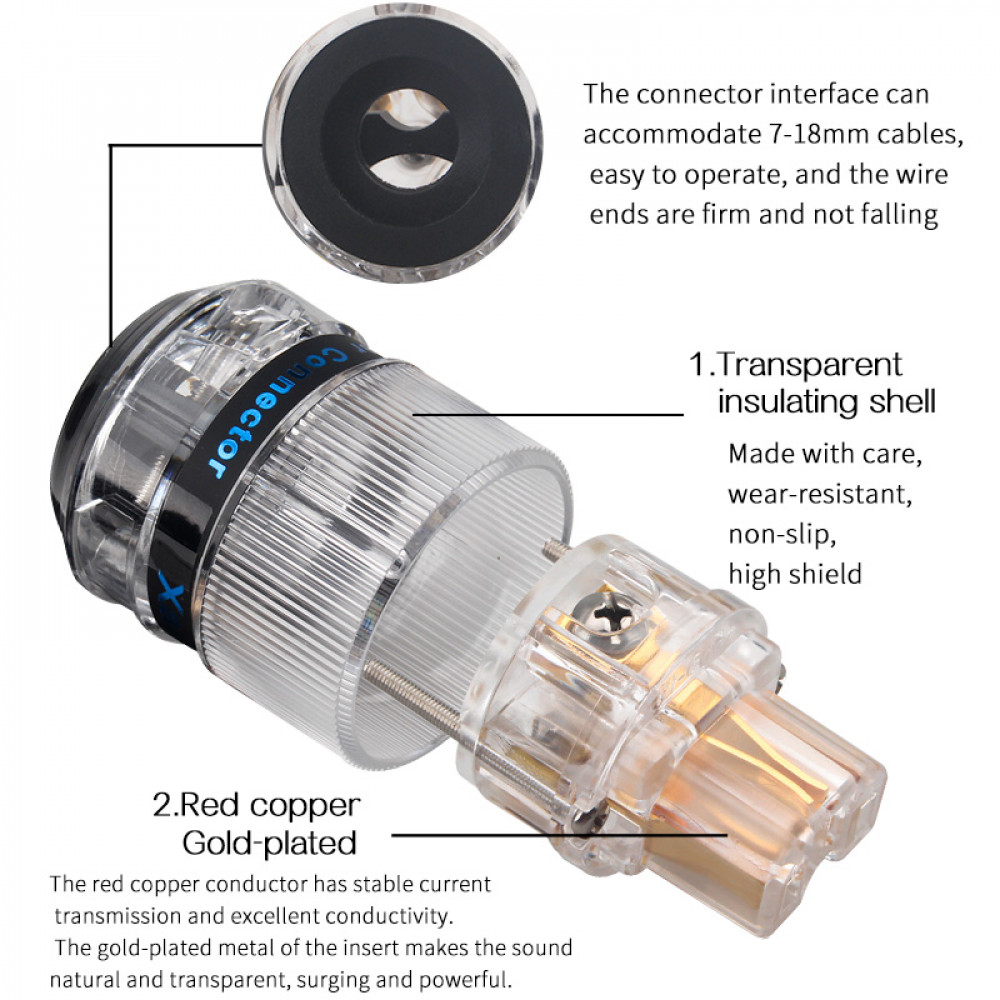 1 set of red copper/gold-plated/rhodium-plated platinum EU transparent ...