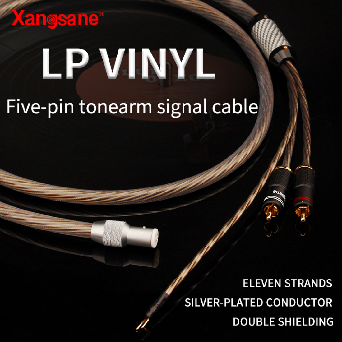 Xangsane 1M/1.5M/2M/3m LP vinyl record five-core female plug to tworca ...