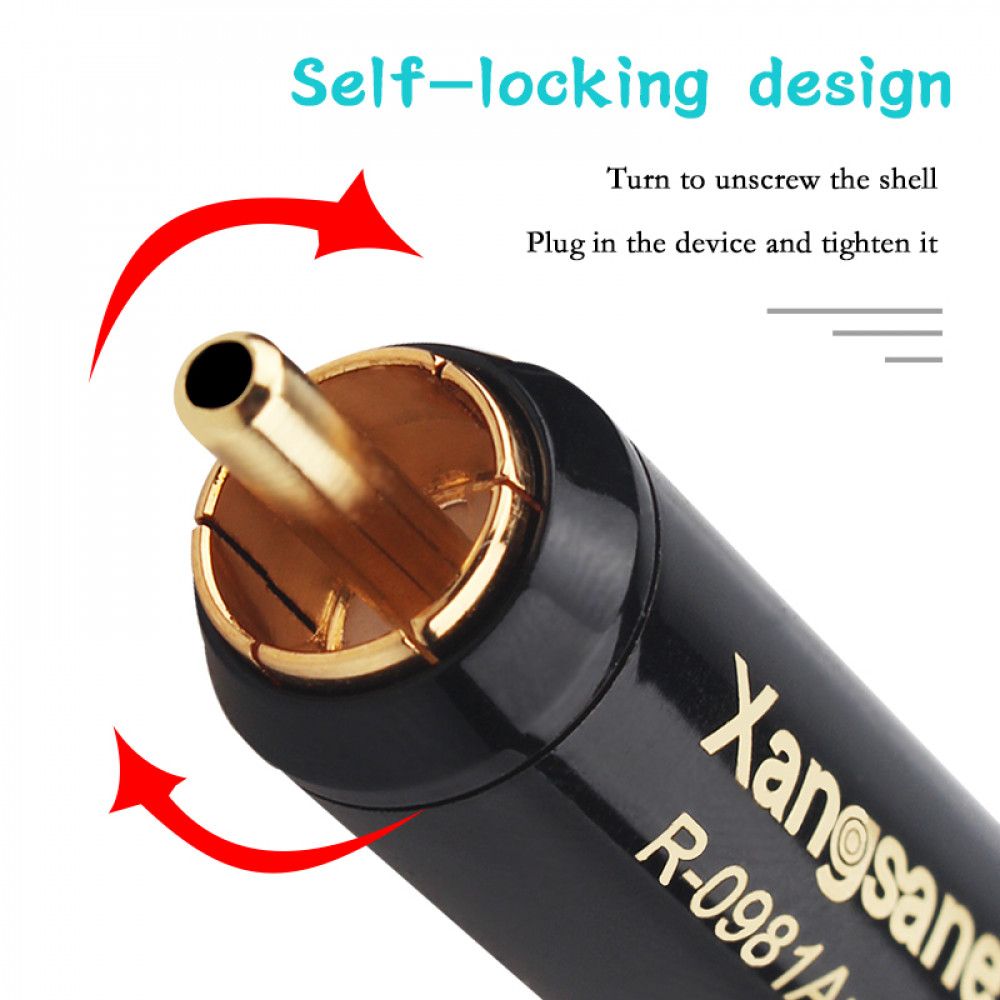 Xangsane 4pcs from gold-plated/rhodium-plated self-locking RCA lotus ...