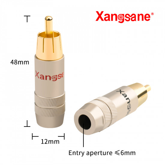 Xangsane 4pcs rca plug pure copper gold-plated lotus DIY welding plug ...