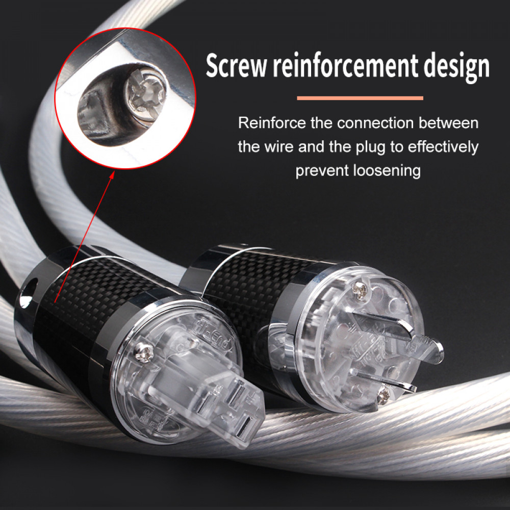 Xangsane 5N OCC Silver-plated HiFi audio power cable Large current 220V ...