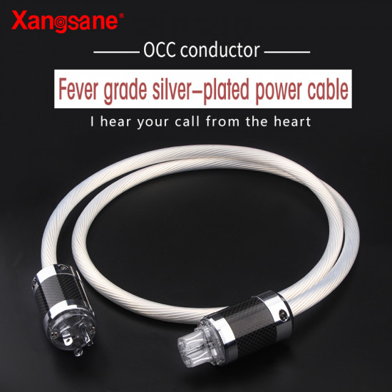 Xangsane 5N OCC Silver-plated HiFi audio power cable Large current 220V ...