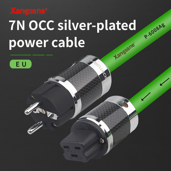Xangsane 7N OCC P-6008Ag Hifi Speaker IEC C19 Audio Silver Power Cable ...