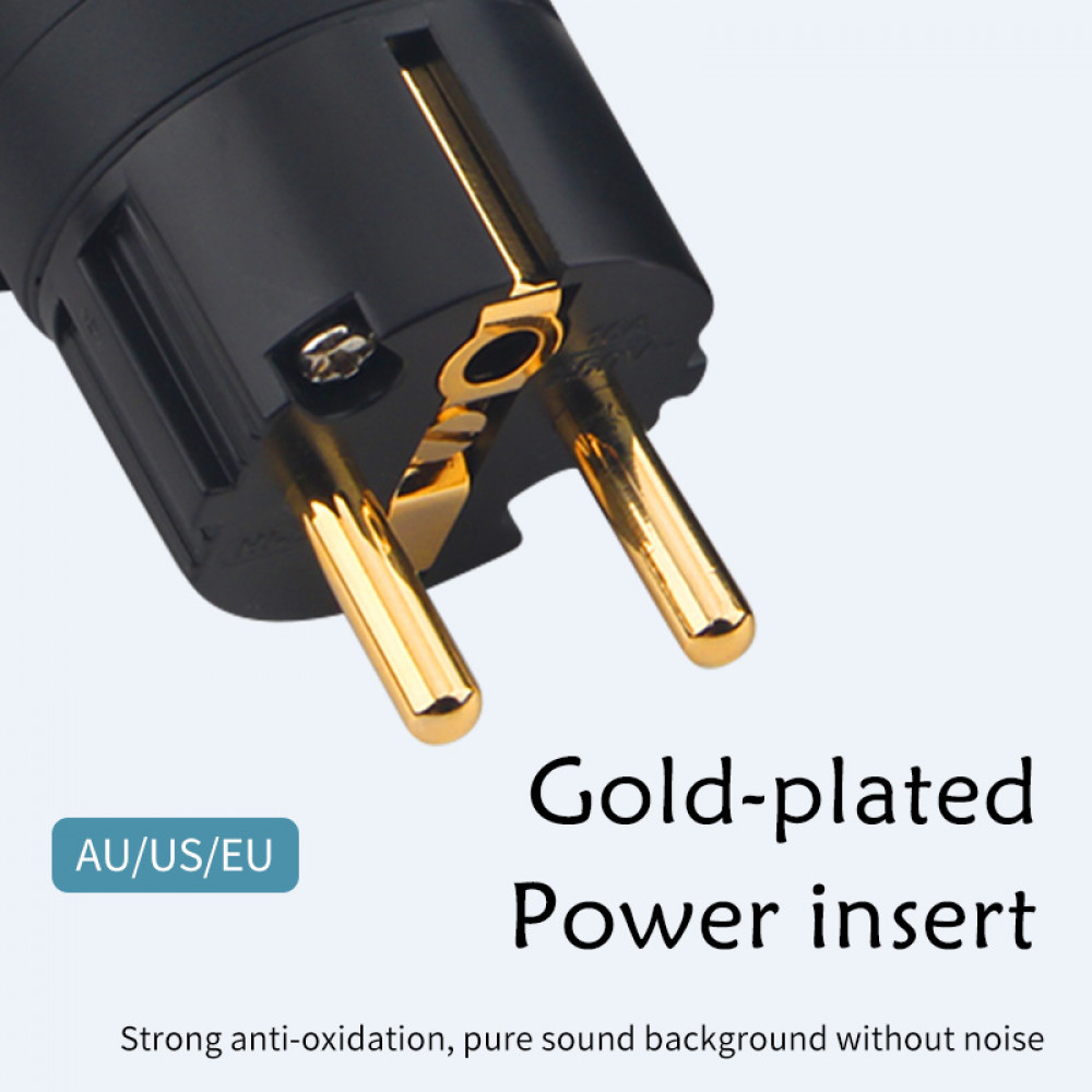Xangsane F1-12 A set of copper gold-plated L-shaped hifi power plug EU ...
