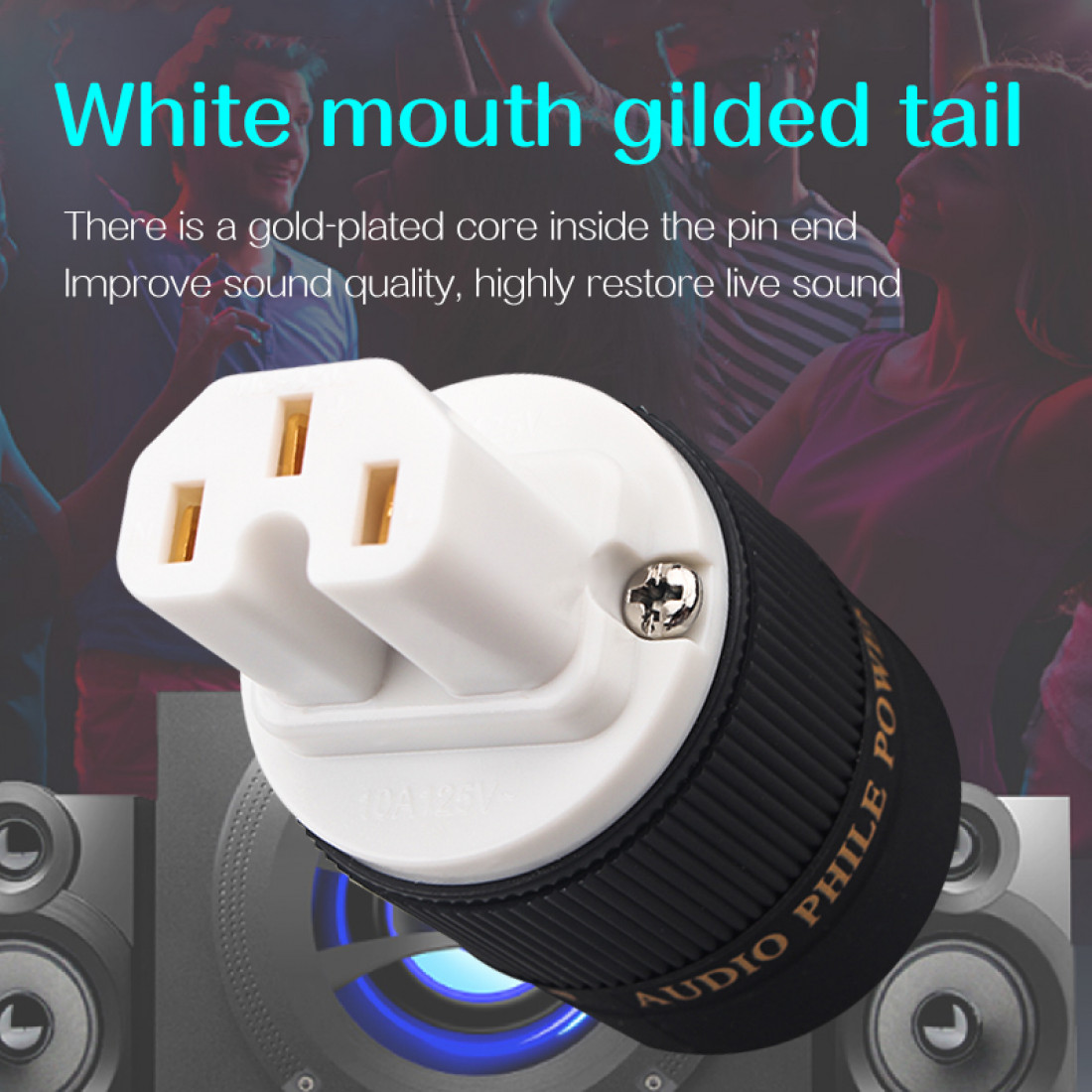 Xangsane P-04G white mouth US gold-plated set of audio power plug ...