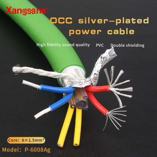 Xangsane P-6008Ag HIFI 7N OCC Silver-Plated Power Cord High-Fidelity ...