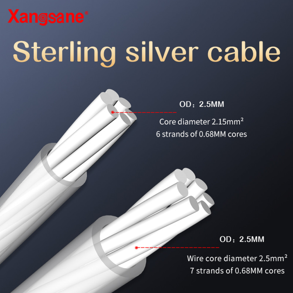 Xangsane anaerobic pure silver 2.5mm²/2.15mm² 13AWG 14AWG audio machine ...