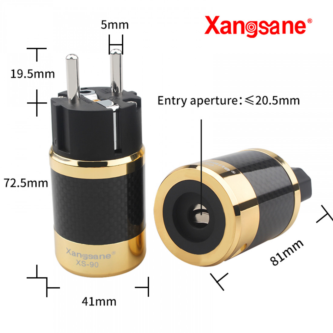 Xangsane fever hifi one set carbon fiber red copper rhodium-plated ...