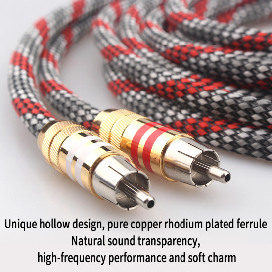 4N OFC Silver plated conductor HIFI 2RCA to 2RCA Cable