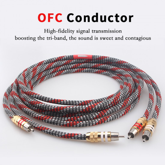 4N OFC Silver plated conductor HIFI 2RCA to 2RCA Cable