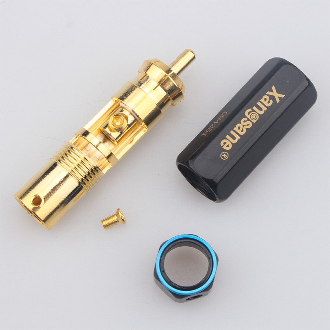 Xangsane self-locking solder-free gold-plated lotus plug RCA plug audio ...