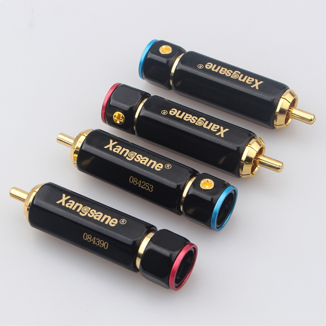 Xangsane self-locking solder-free gold-plated lotus plug RCA plug audio ...