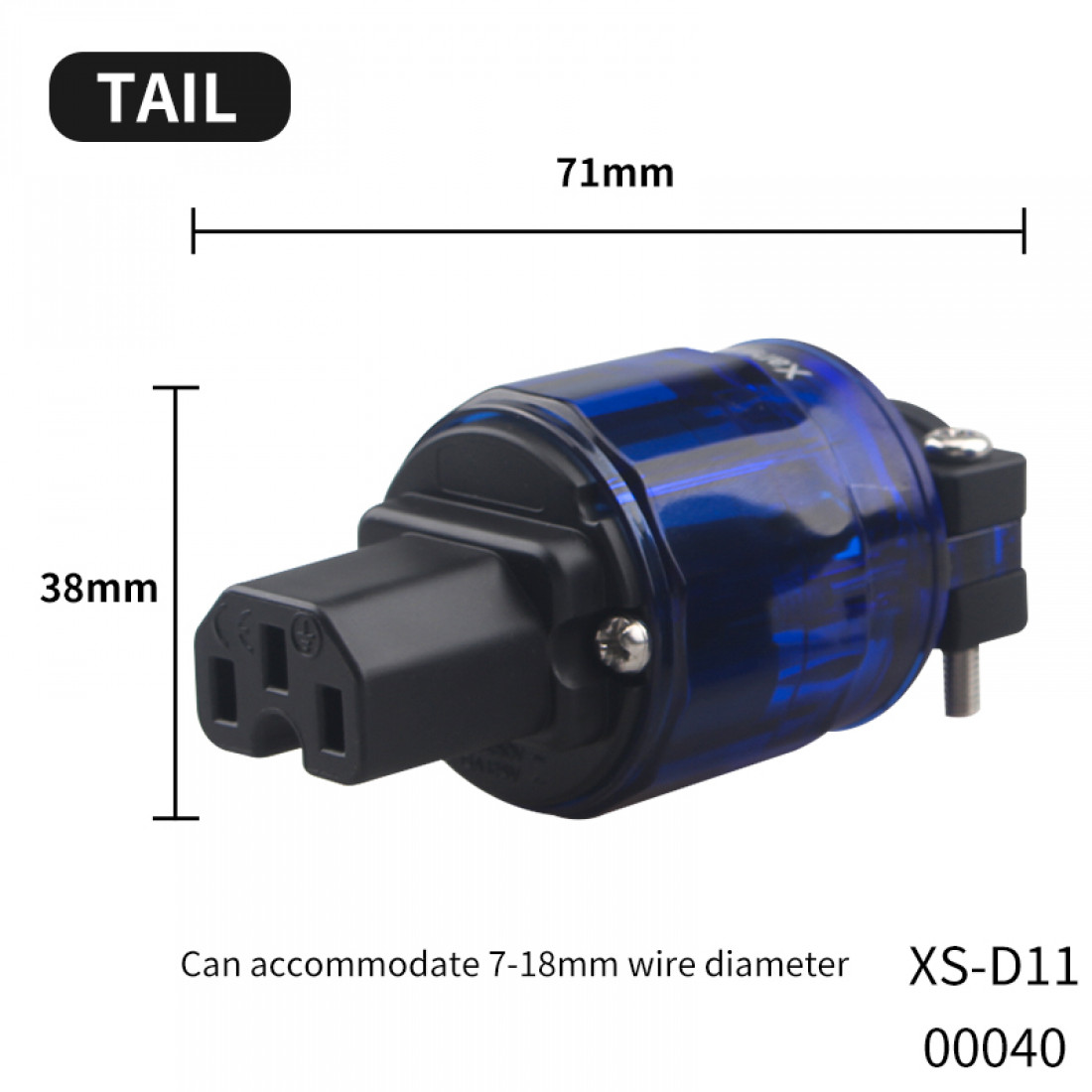 Xangsane set of HiFi audio 15A pure copper rhodium-plated US power plug ...