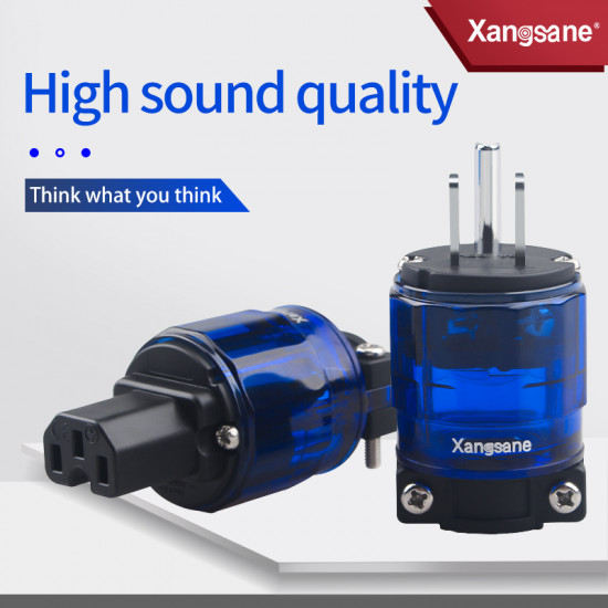 Xangsane set of HiFi audio 15A pure copper rhodium-plated US power plug ...