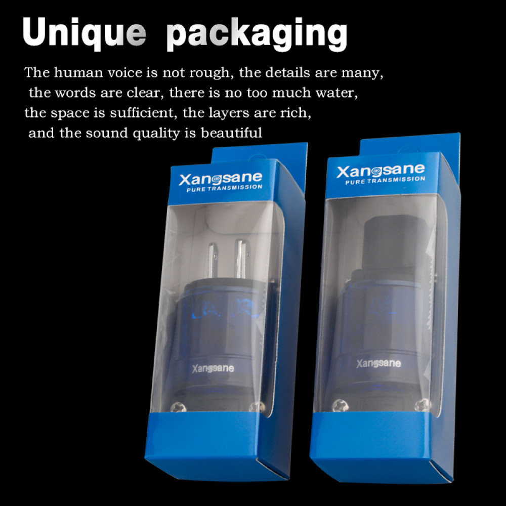 Xangsane set of HiFi audio 15A pure copper rhodium-plated US power plug ...