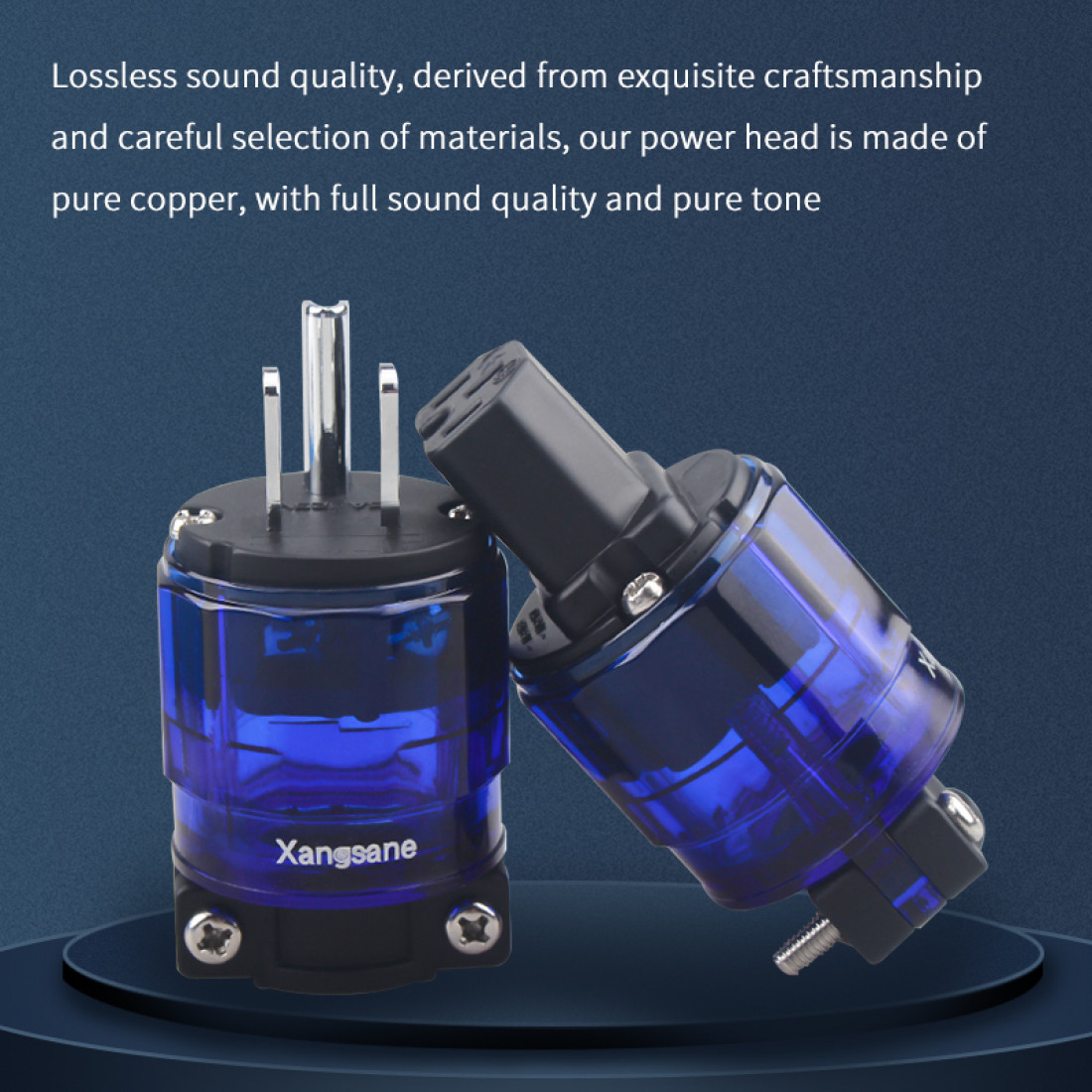 Xangsane set of HiFi audio 15A pure copper rhodium-plated US power plug ...