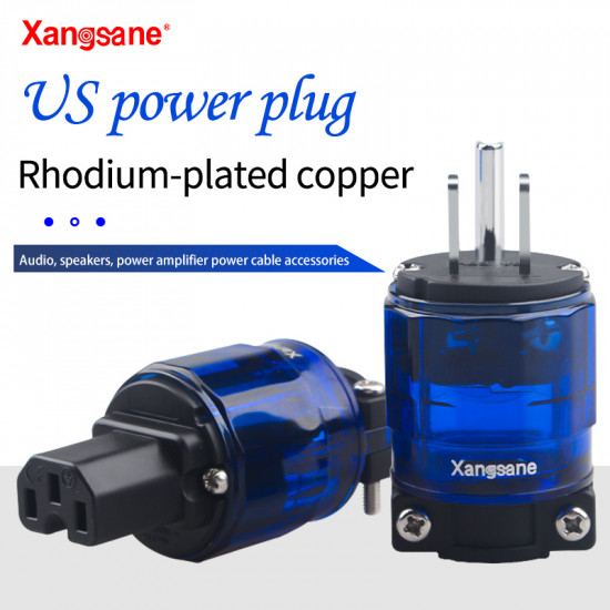 Xangsane set of HiFi audio 15A pure copper rhodium-plated US power plug ...