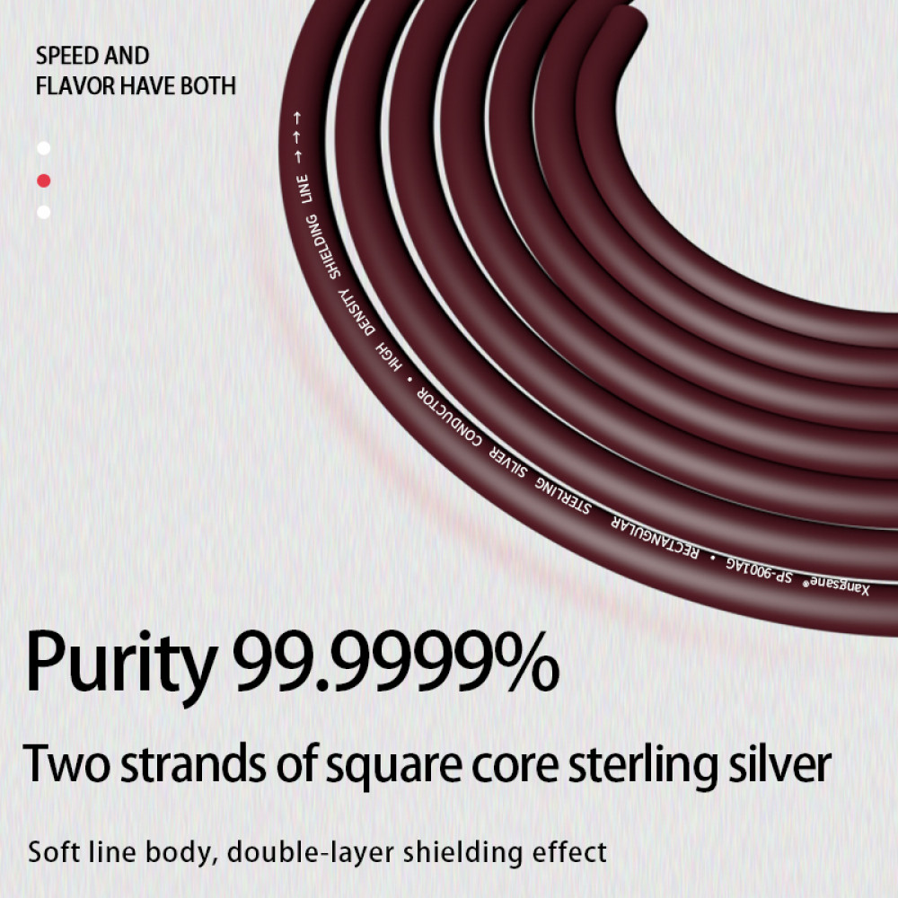 Xangsane square core 4N pure silver conductor high-density shielded ...