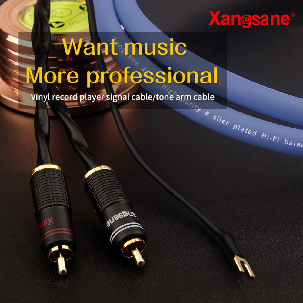 Xangsane three-layer shielded OCC silver-plated vinyl LP tonearm signal ...