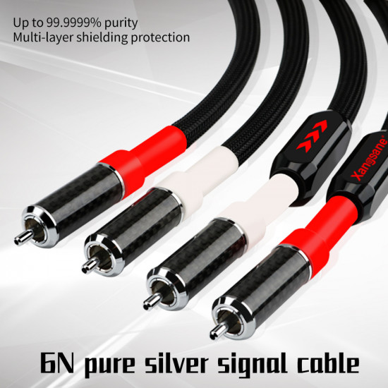 xangsane 1pair SP-9003Ag 6N single crystal pure silver audio cable rca ...