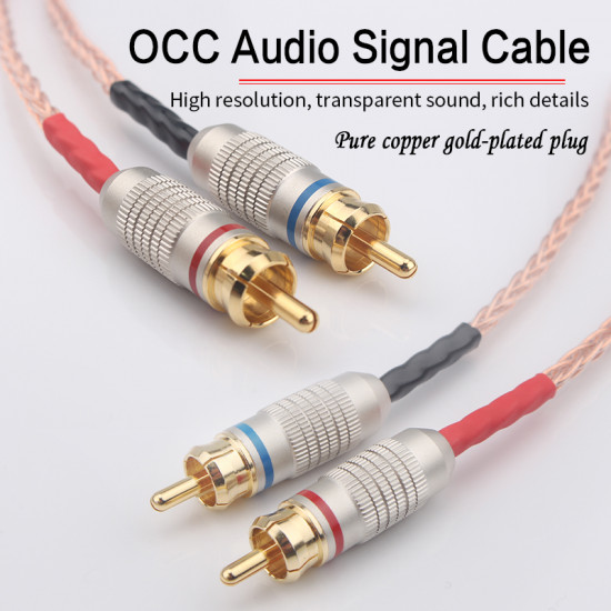 xangsane OCC silver plated 8 strands compiled hifi rca cable audio ...