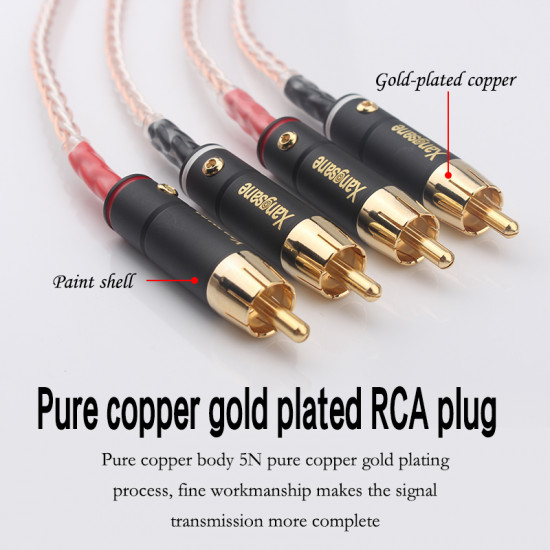 xangsane OCC silver plated 8 strands compiled hifi rca cable audio ...