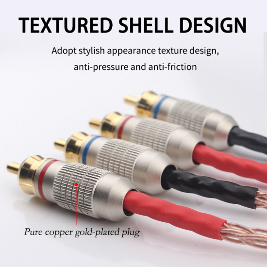 xangsane OCC silver plated 8 strands compiled hifi rca cable audio ...