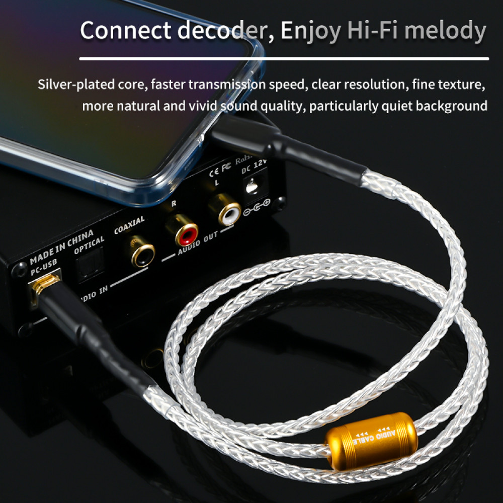 Type B Silver-plated Copper Type C Otg Cable To USB B Mobile Phone ...