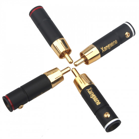 Pure Copper Gold-plated RCA Plug 6mm Signal Cable Plug Lotus Audio HiFi ...